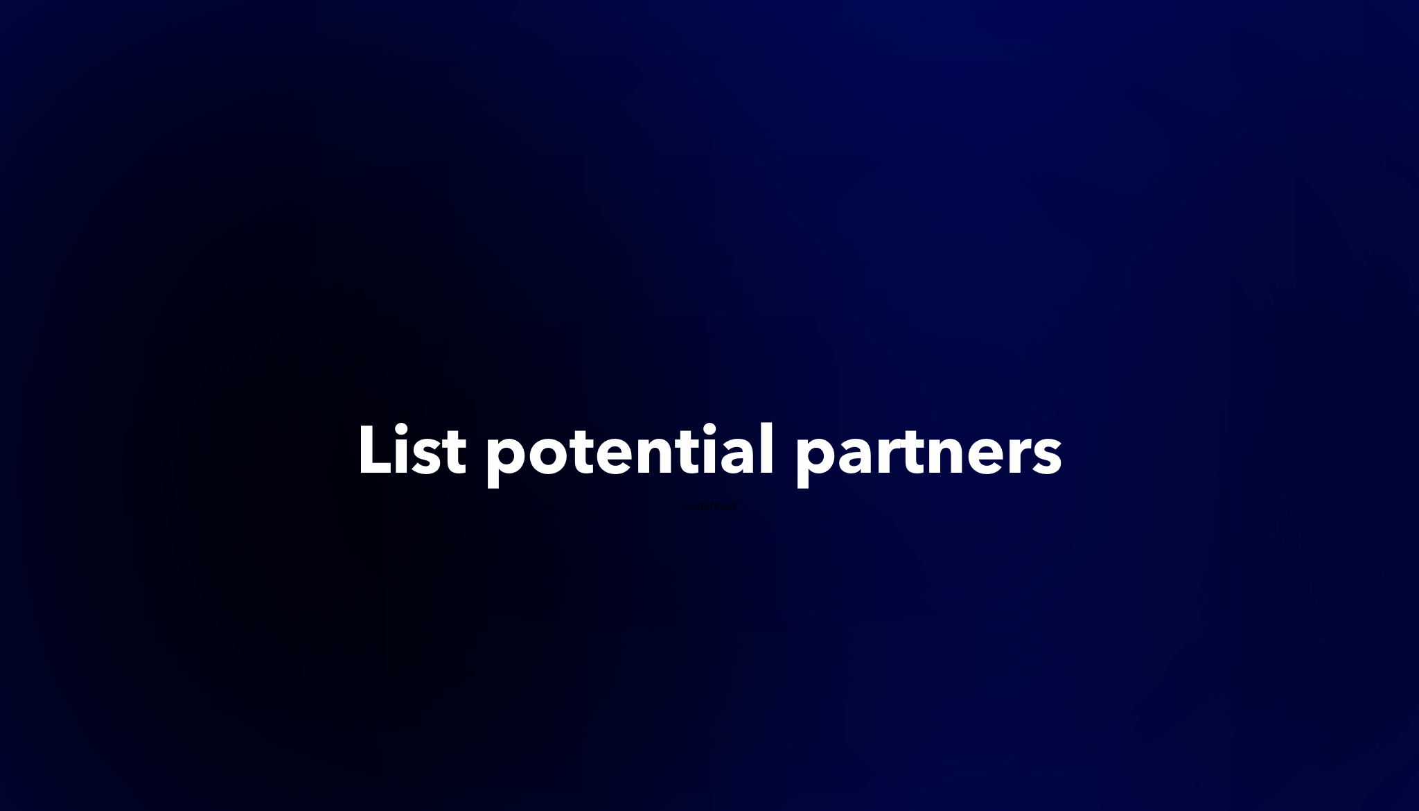 List potential partners | Dework